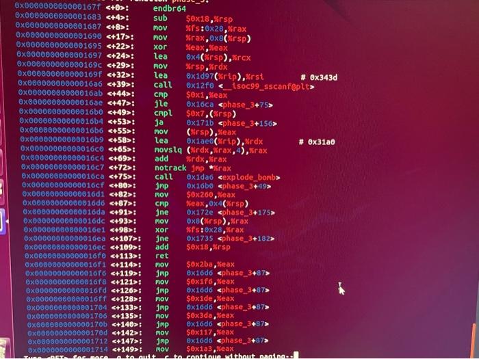 Solved Assembly Code for defusing bomb! This is phase 3. I | Chegg.com
