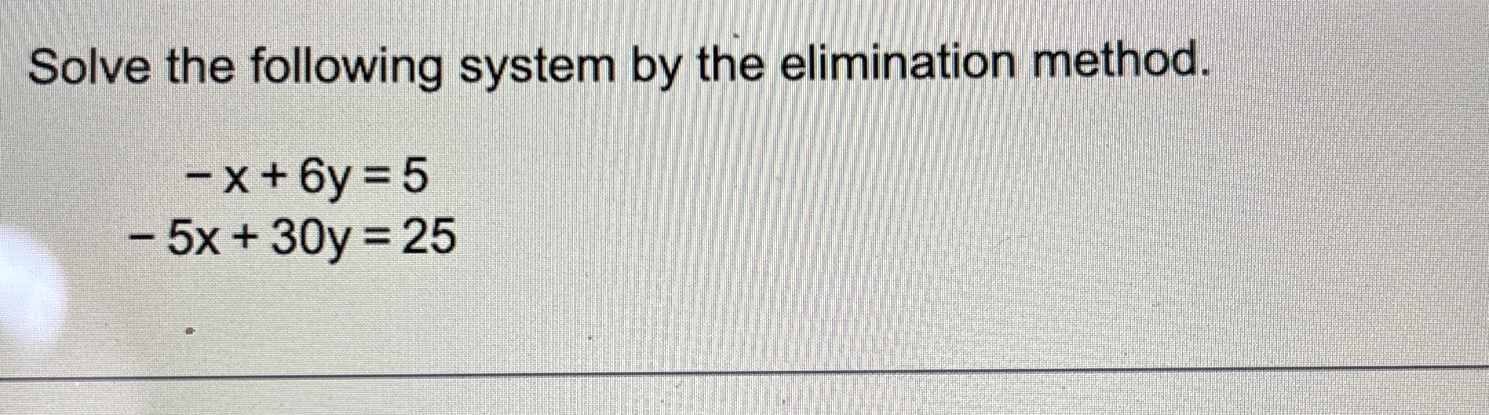 Solved Solve the following system by the elimination | Chegg.com