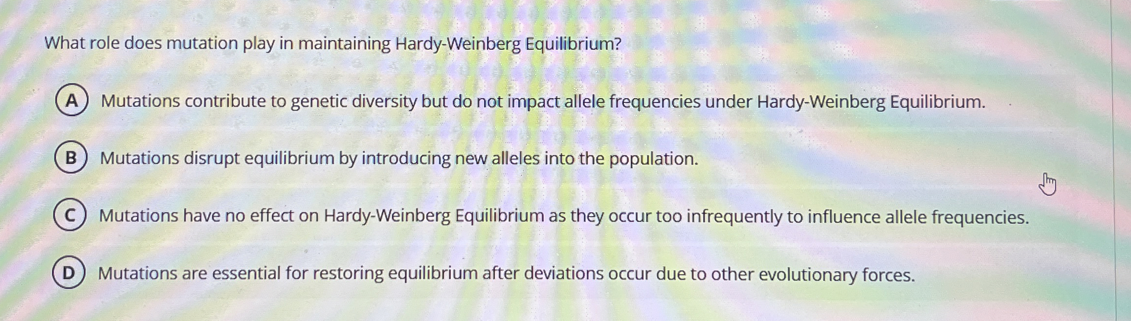 Solved What role does mutation play in maintaining | Chegg.com