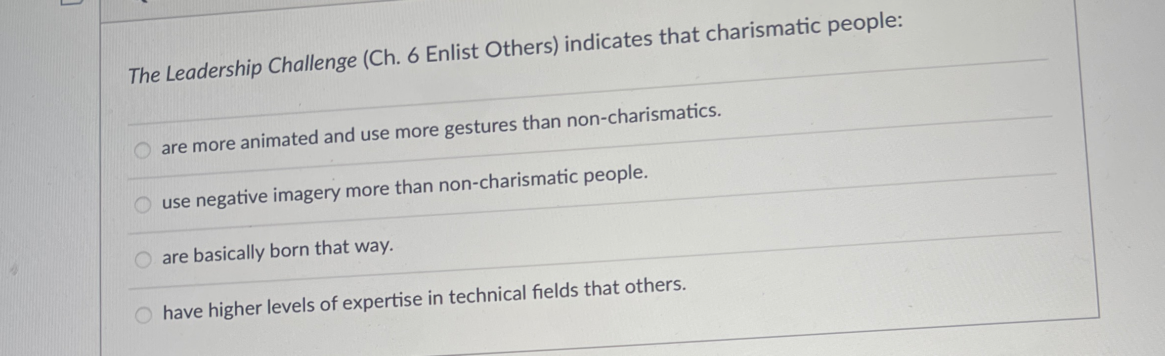 Solved The Leadership Challenge (Ch. 6 ﻿Enlist Others) | Chegg.com