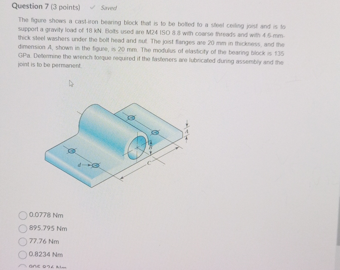 Solved Question 7 (3 ﻿points)SavedThe figure shows a | Chegg.com