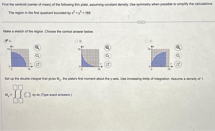 Solved Find the centroid (center of mass) of the following | Chegg.com