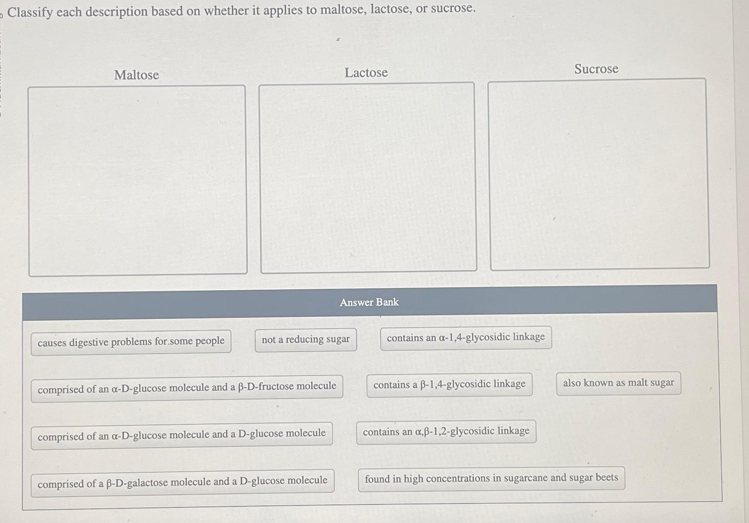 Solved Classify each description based on whether it applies | Chegg.com