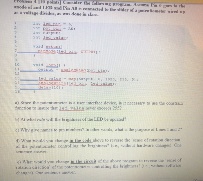 Solved rroblem 4 10 points] Consider the following program. | Chegg.com