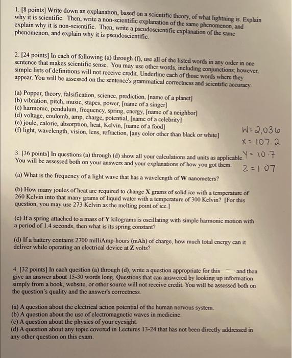 Solved 1. [8 points] Write down an explanation, based on a | Chegg.com