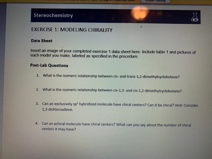 Solved Stereochemistry PRE-LAB QUESTIONS 1. What are some | Chegg.com Solved Stereochemistry PRE-LAB QUESTIONS 1. What are some | Chegg.com