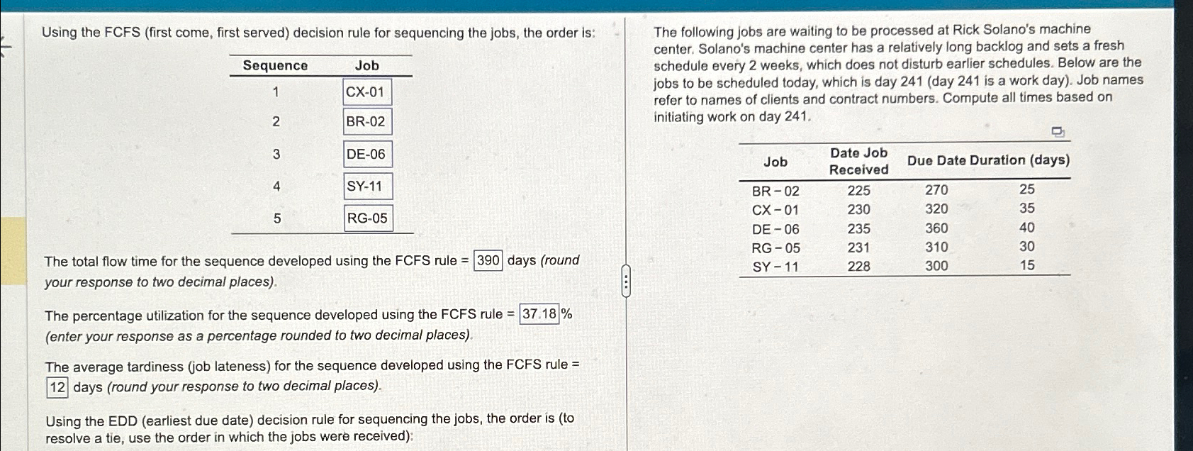 Solved Using the FCFS (first come, first served) ﻿decision | Chegg.com