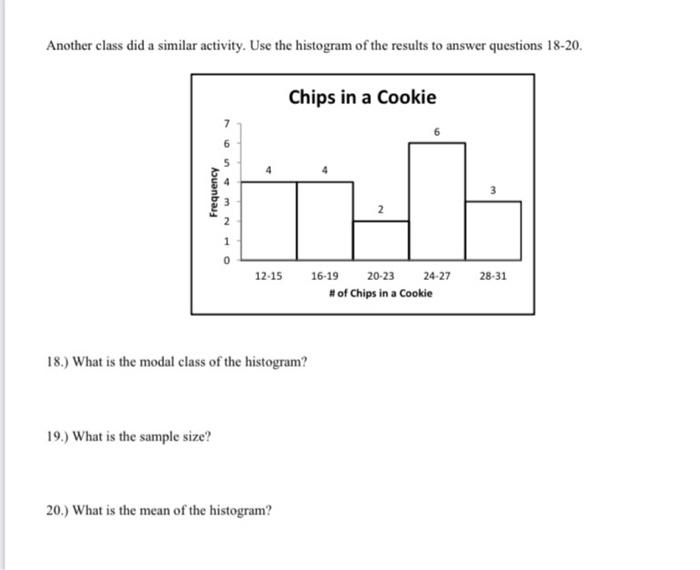 Solved MATH 1530 Lab 3: Descriptive Statistics Cookie | Chegg.com