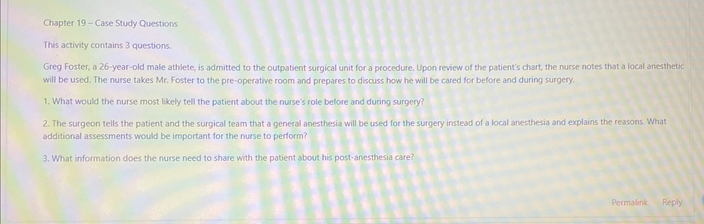 Solved Chapter 19 - ﻿Case Study QuestionsThis activity | Chegg.com
