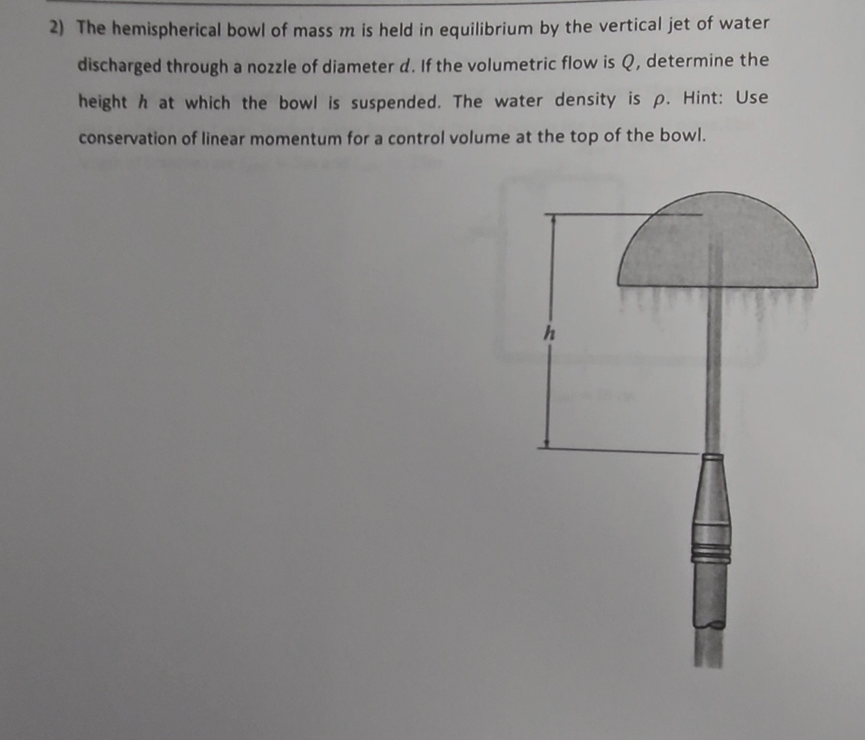 Solved The hemispherical bowl of mass m ﻿is held in | Chegg.com