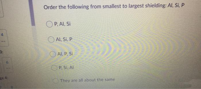 Solved Order the following from smallest to largest | Chegg.com