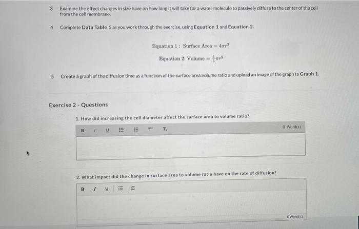 Solved Exercise 2 Exploring Cell Size In this exercise, you | Chegg.com