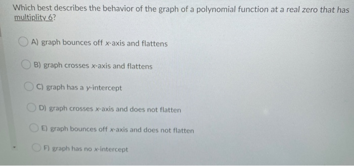 Solved Which best describes the behavior of the graph of a | Chegg.com