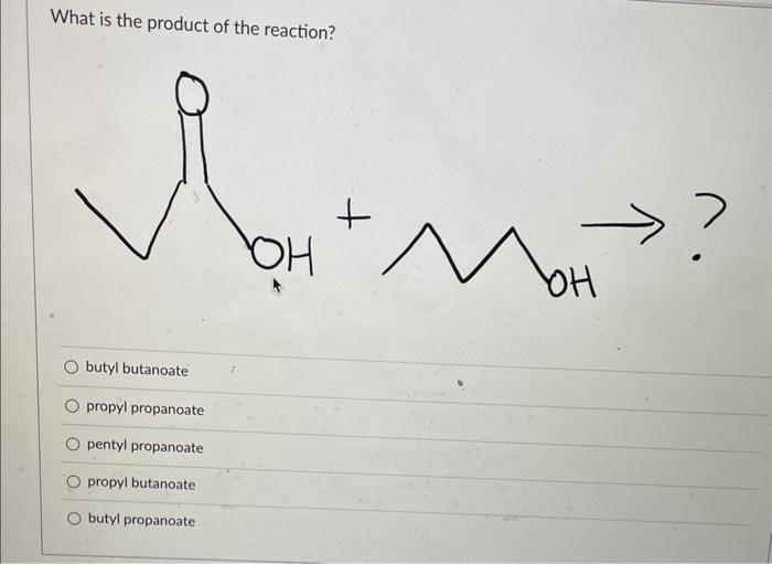 Solved What is the product of the reaction? butyl butanoate | Chegg.com