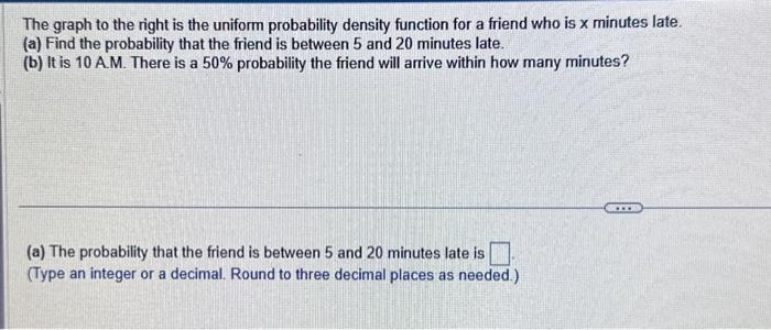 Solved The graph to the right is the uniform probability | Chegg.com