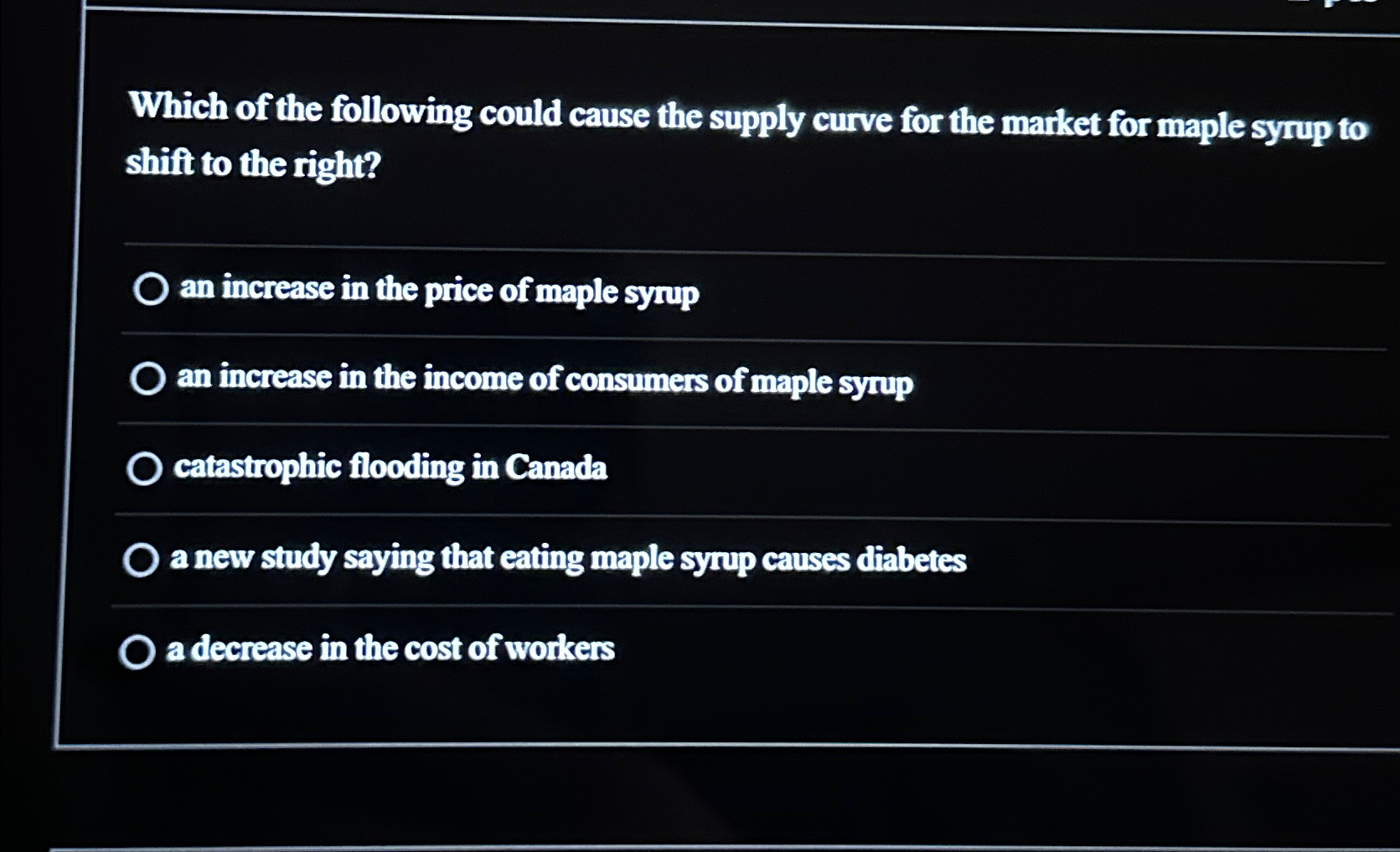 Solved Which of the following could cause the supply curve | Chegg.com