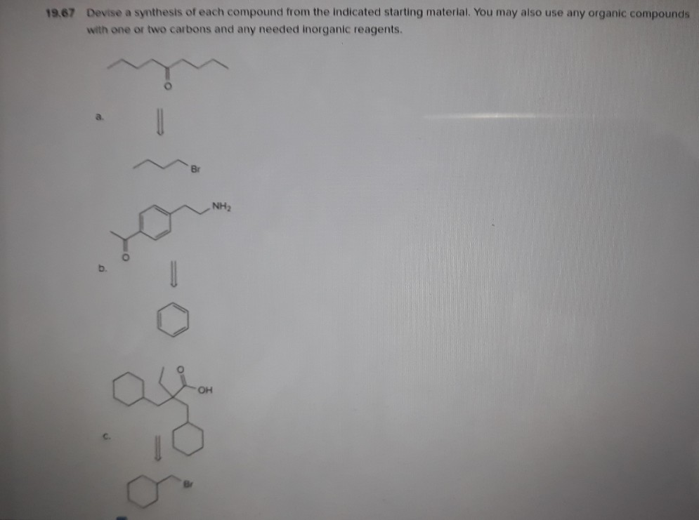 Solved 19.67 Devise a synthesis of each compound from the | Chegg.com