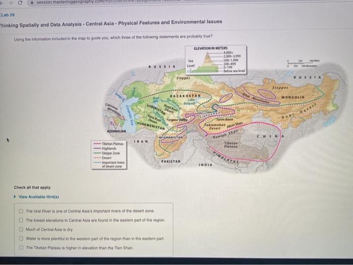 Solved a session masteringgeography.com Lab 29 Thinking | Chegg.com
