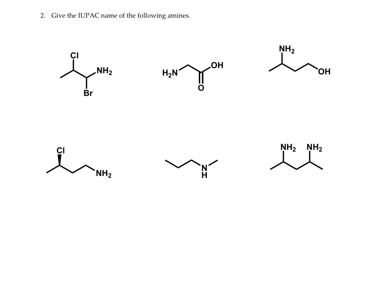 Solved Give the IUPAC name of the following amines. | Chegg.com