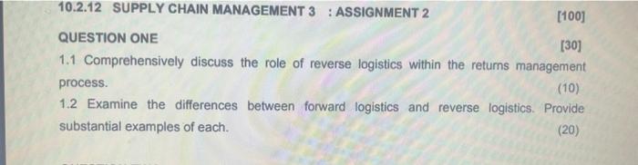 Solved QUESTION ONE [100] 1.1 Comprehensively discuss the | Chegg.com