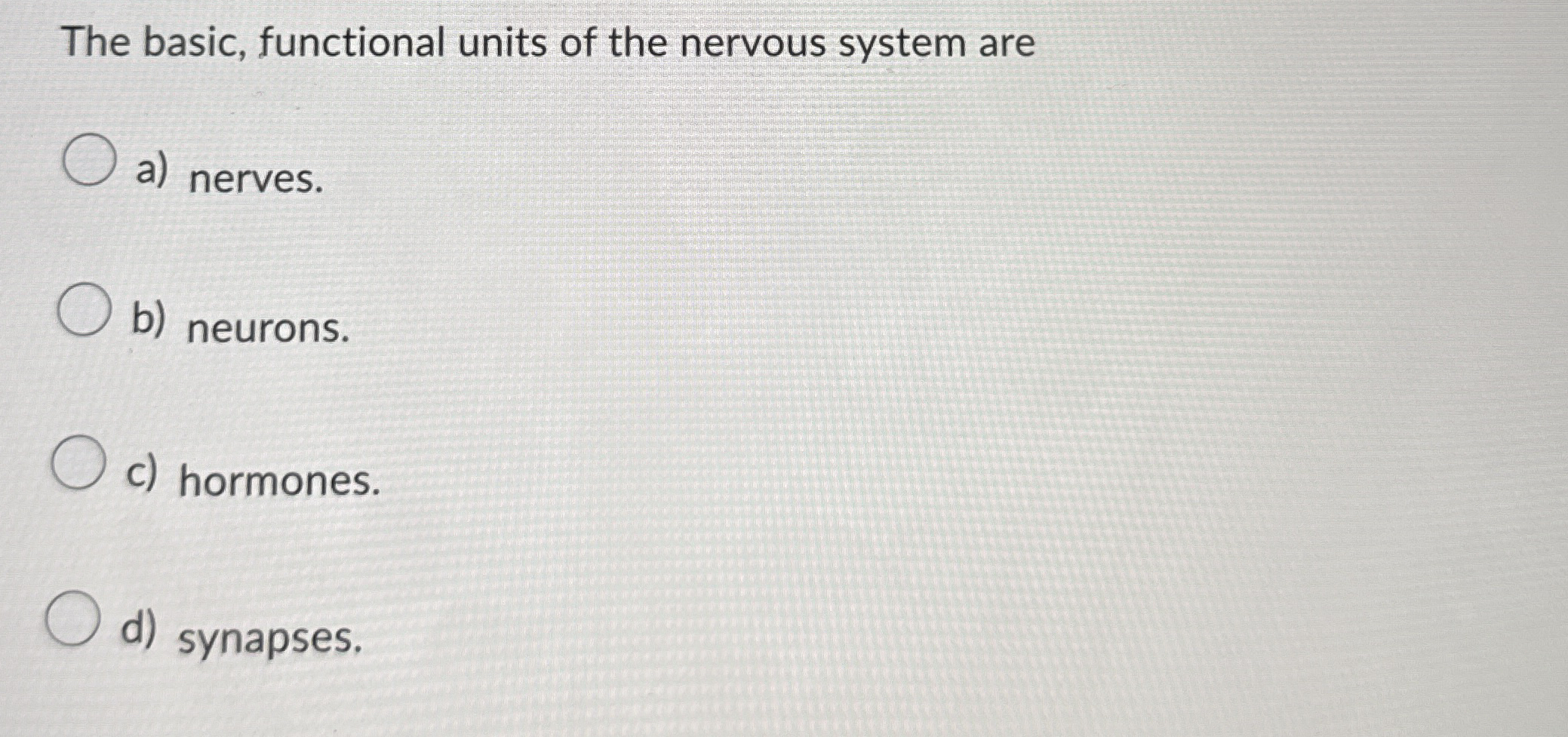 The basic, functional units of the nervous system | Chegg.com