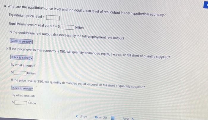 Solved a. What are the equilibrium price level and the | Chegg.com