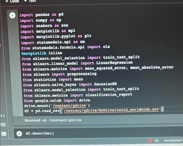 Solved Project *2 - ML modeling (regression or | Chegg.com