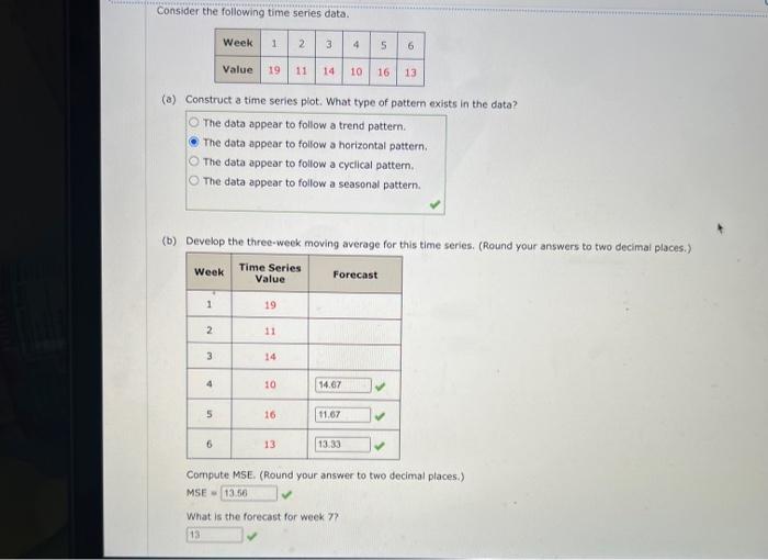 Solved (3) Construct a time series plot. What type of | Chegg.com