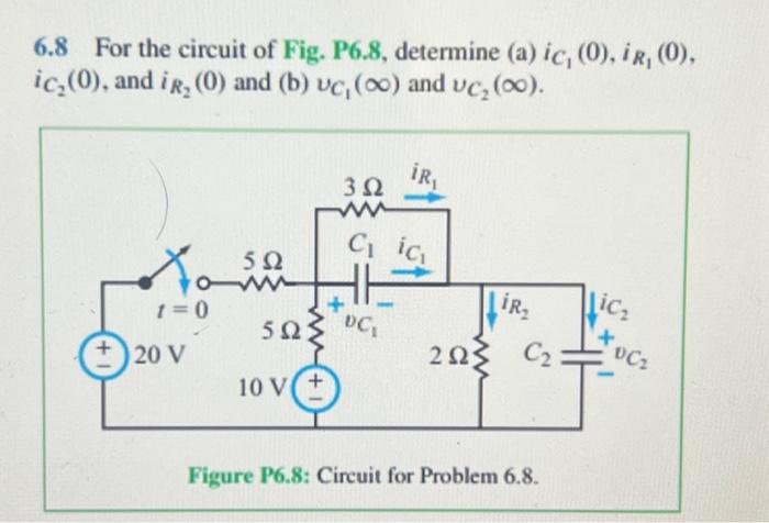 Solved 6.8 For the circuit of Fig. P6.8, determine (a) ic, | Chegg.com