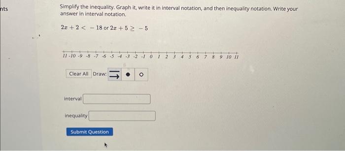 Solved Simplify the inequality. Graph it, write it in | Chegg.com