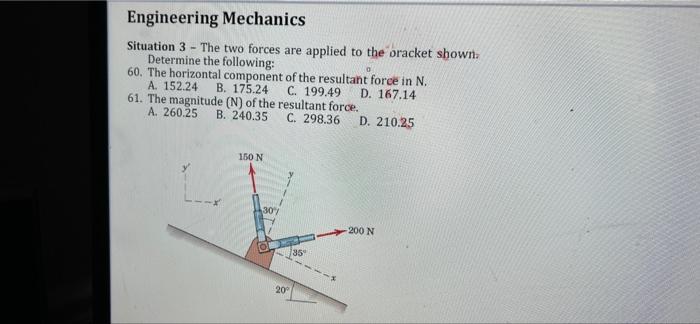 Solved Engineering Mechanics Situation 3 - The two forces | Chegg.com