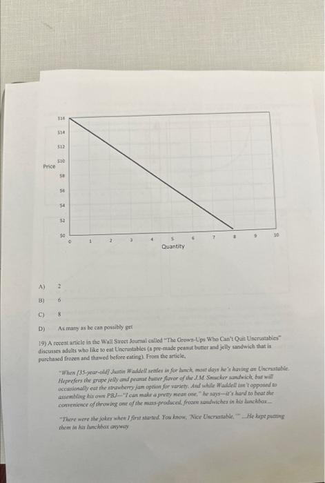 Solved 7) Miguel's demand for ice cream slopes down. This is | Chegg.com