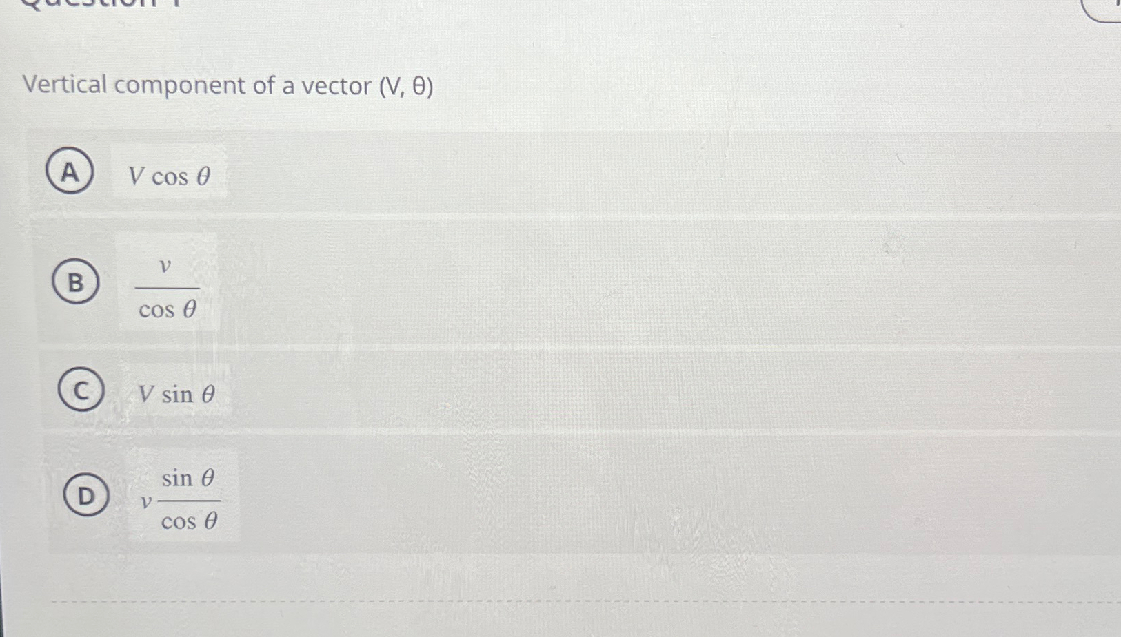 Solved Vertical component of a vector | Chegg.com