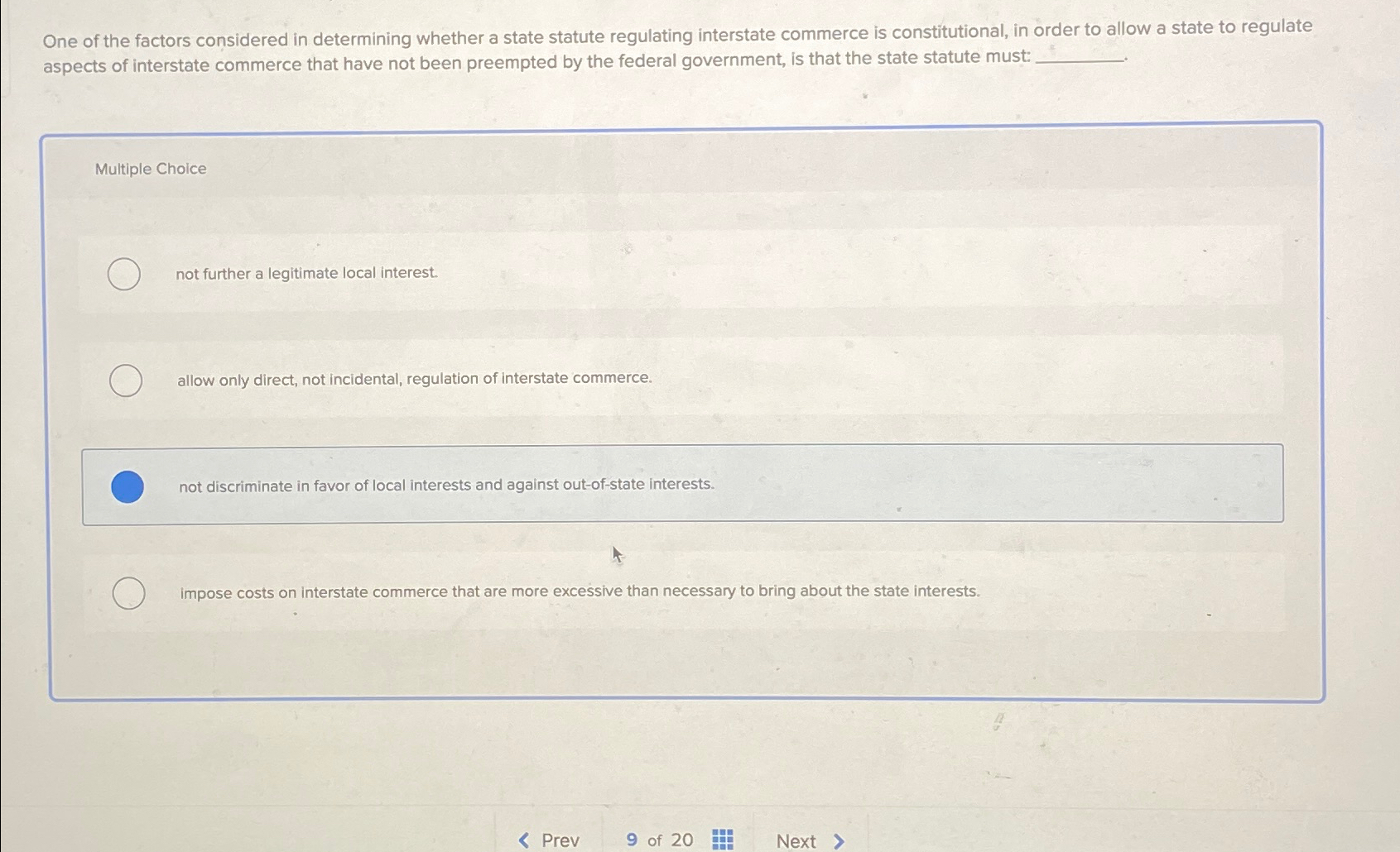 Solved One of the factors considered in determining whether | Chegg.com
