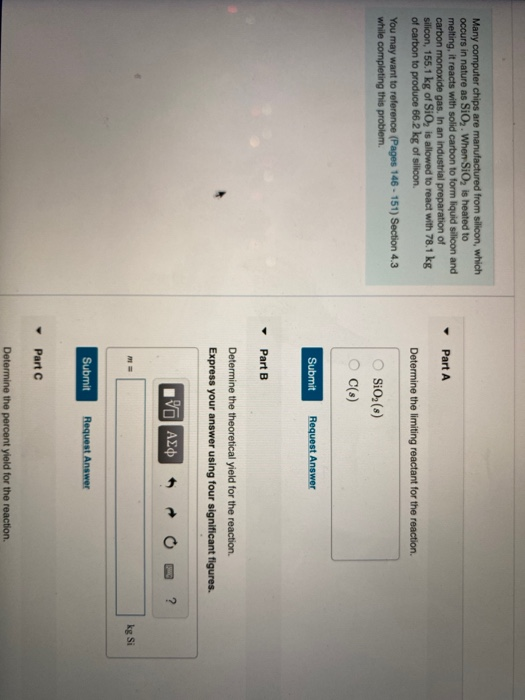 Solved Part A Many computer chips are manufactured from | Chegg.com