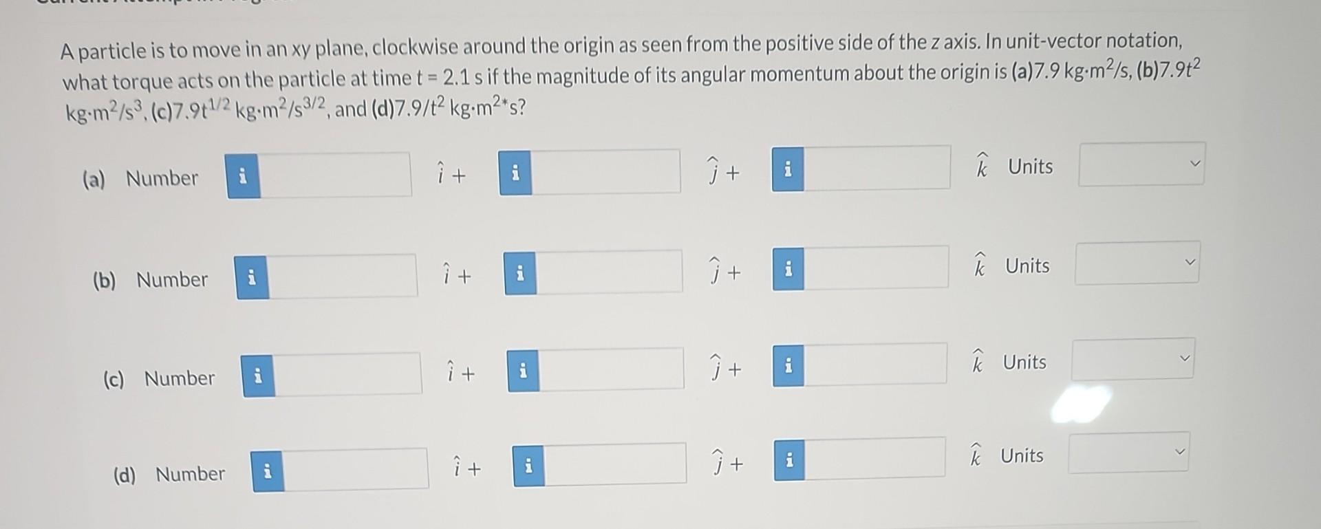 Solved A particle is to move in an xy plane, clockwise | Chegg.com