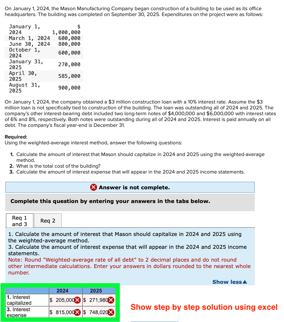 Solved Please Show Step By Step Solution Using Excel 7143