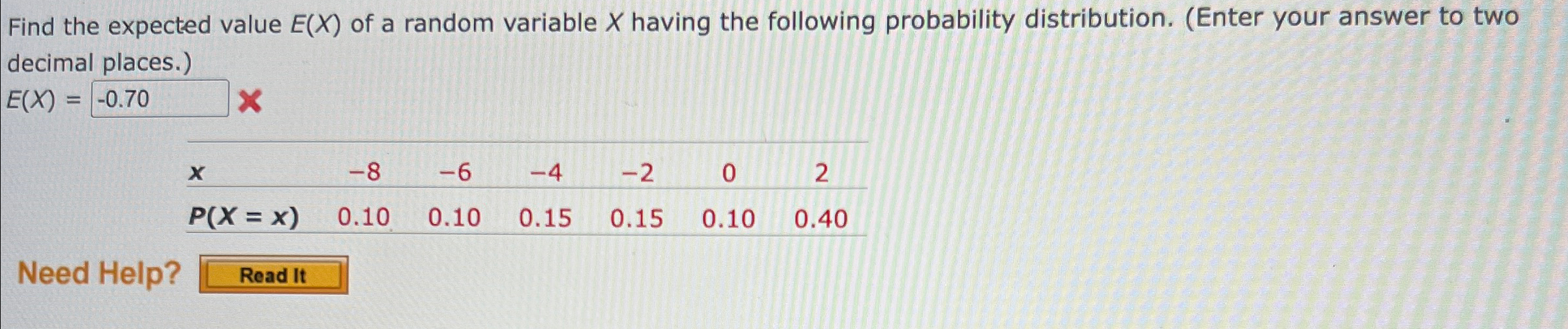 Solved Find the expected value E(x) ﻿of a random variable x | Chegg.com
