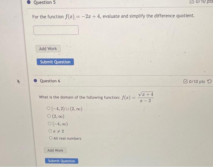 Solved For the function f(x)=−2x+4, evaluate and simplify | Chegg.com