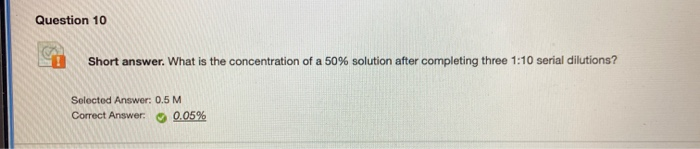 Solved what is the concentration of a 50% solution after | Chegg.com