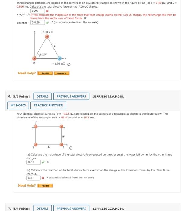 [solved] Three Charged Particles Are Located At The Corners