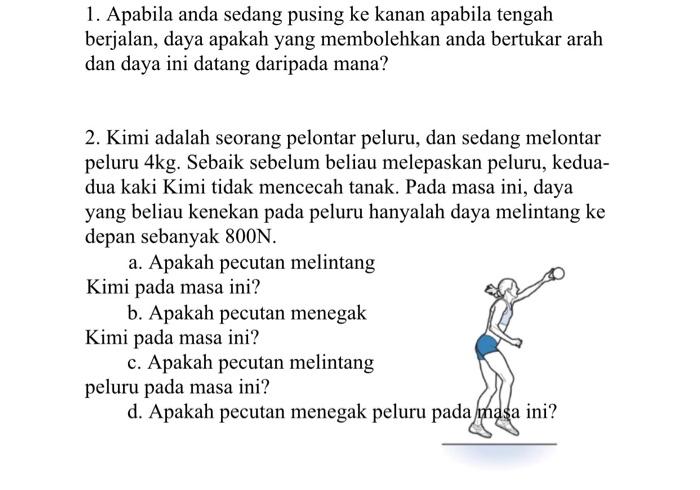 1. Apabila anda sedang pusing ke kanan apabila tengah | Chegg.com