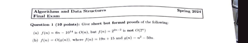 Solved \table[[Algorithms and Data Structures,Spring | Chegg.com