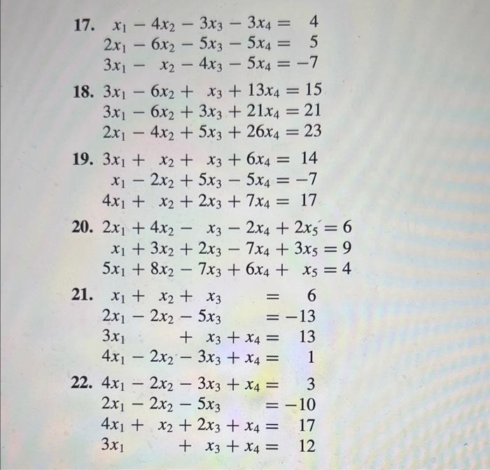 Solved the linear systems are in echelon form. sokve each by | Chegg.com