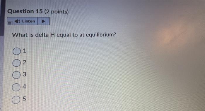 Solved Question 15 (2 points) Listen What is delta H equal | Chegg.com