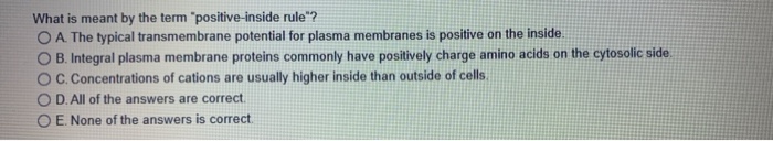 Solved What is meant by the term "positive inside rule"? O | Chegg.com