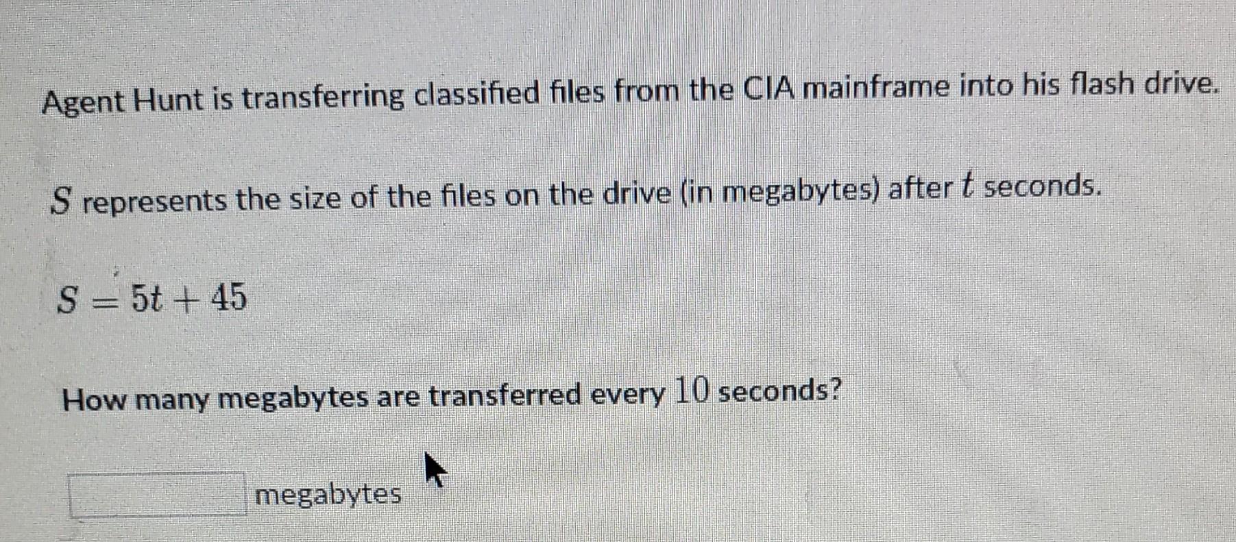 Solved Agent Hunt is transferring classified files from the | Chegg.com