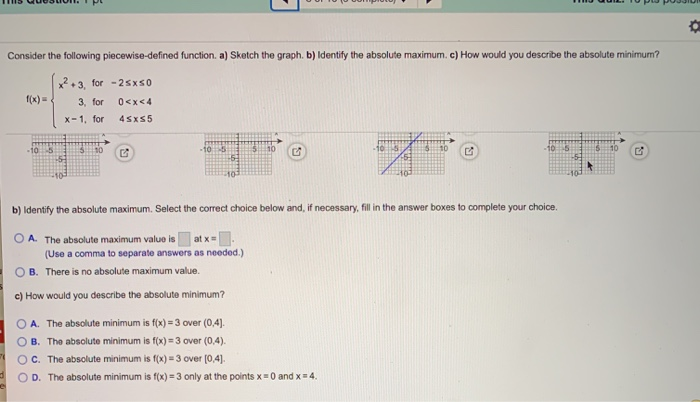 Solved Consider the following piecewise-defined function, a) | Chegg.com