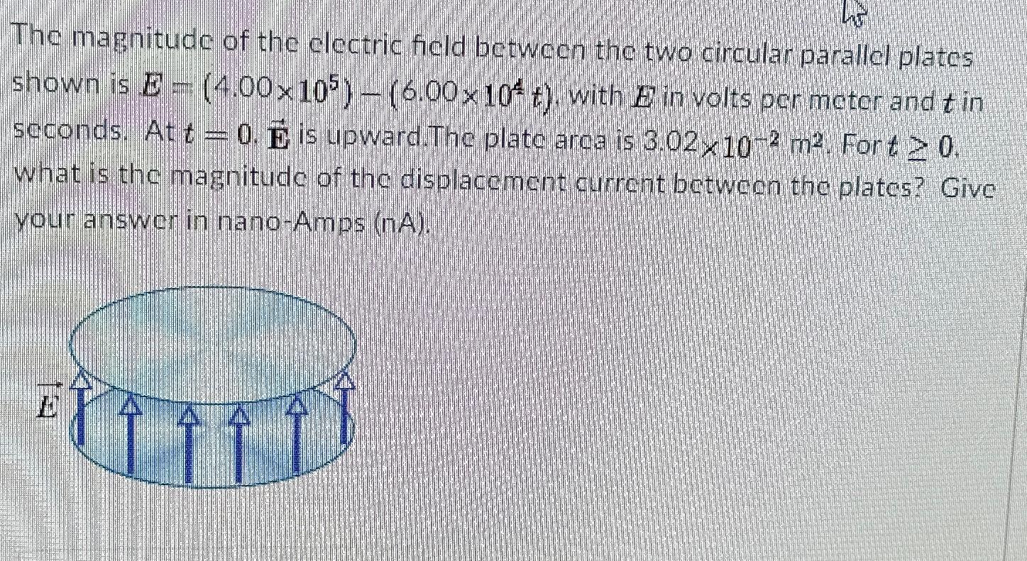 Solved The magnitude of the electric field between the two | Chegg.com