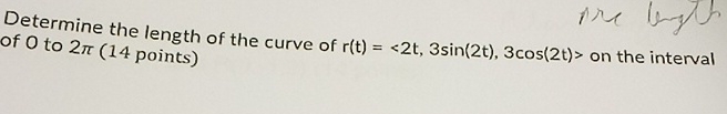 Solved Determine the length of the curve of | Chegg.com